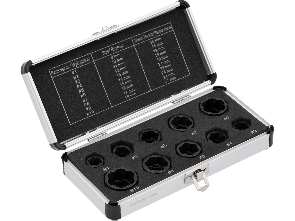 TWIST SOCKET SET- SHORT VERSION 10PCS - Yato YT-060311 - toya24.pl