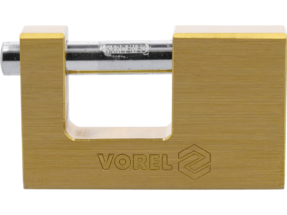 RECTANGULAR BRASS PADLOCK 90 mm - Vorel 77213 - toya24.pl