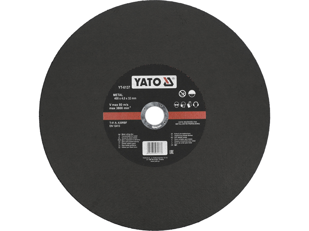 METĀLA GRIEŠANAS DISKI 400X4,0X32 MM - Yato YT-6137 - toya24.pl