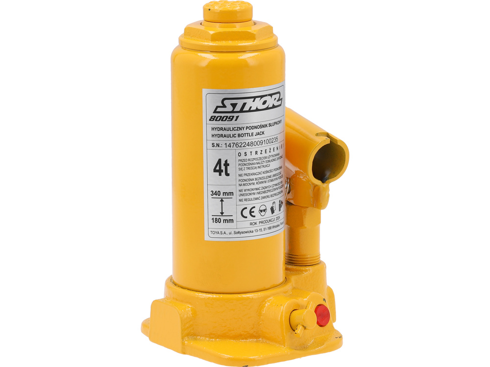 HYDRAULIC BOTTLE JACK 4T 4 t - Sthor 80091 - toya24.pl